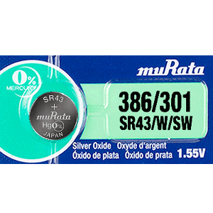 Murata 386 /301 Battery (formerly SONY) Mercury Free Silver Oxide 1.55V ...